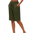Asgosdo Women Summer Bermuda Shorts Drawstring Side Slit Wide Leg ...