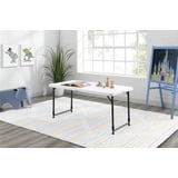 Mainstays 4 Foot Adjustable Height Premium Folding Table, White Granite ...