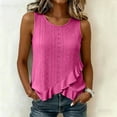 Besolor Womens Plus Size Tank Tops Summer Eyelet Crewneck Sleeveless ...