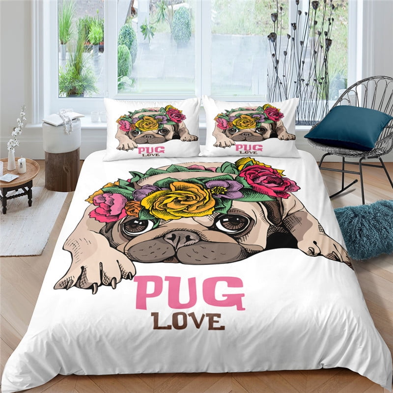 Animal Print Pet Dog Pattern Quilt Cover Set Full Size 3 Pieces 3D ...