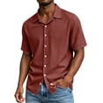 Antinious Men Solid Half Button Collared Pullover Long Sleeve Loose ...