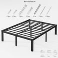 ULIESC 14" Heavy Duty Metal Platform Bed Frame, No Box Spring Needed ...