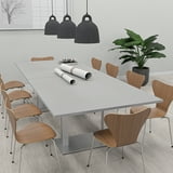 10 Person Modular Rectangle Conference Table Metal Bases Power Modules ...