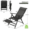 Magshion Outdoor Chaise Lounge Chair Set of 2, Patio Folding Reclining ...