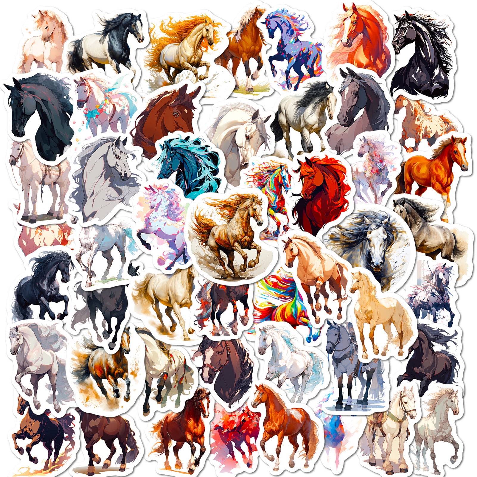 Click here for Unbranded 50pcs/Set Hand-Painting Horse Sticker Se... prices