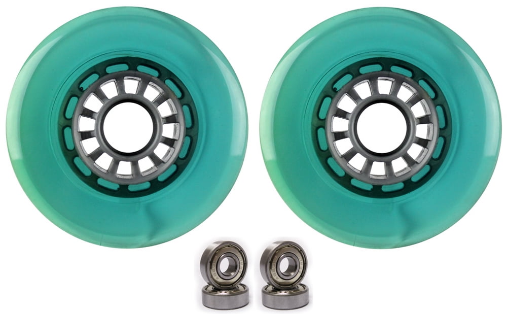 Plastic Hub Scooter Wheels Gray/Green Spider Hub 100mm 2-Pack With ...