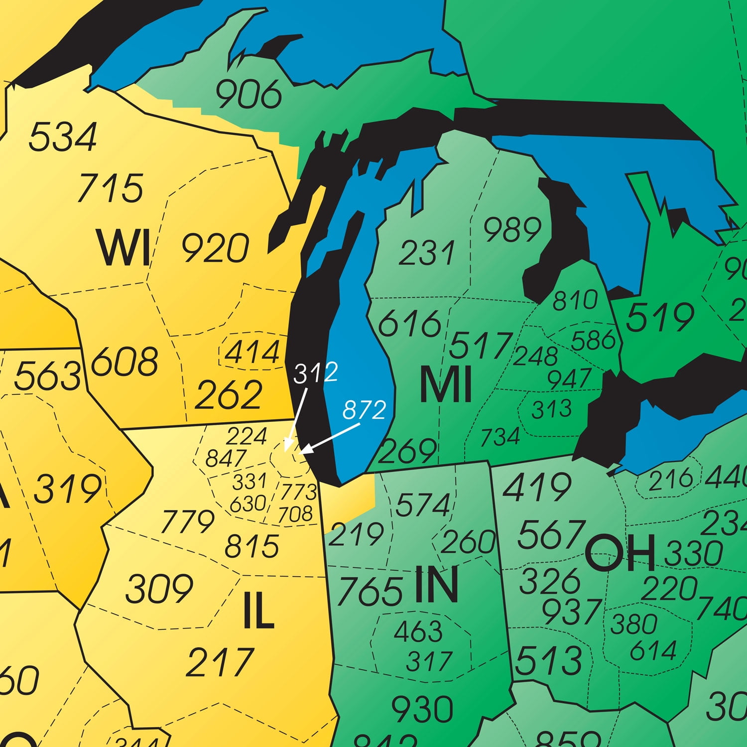 Area Code Printable Map