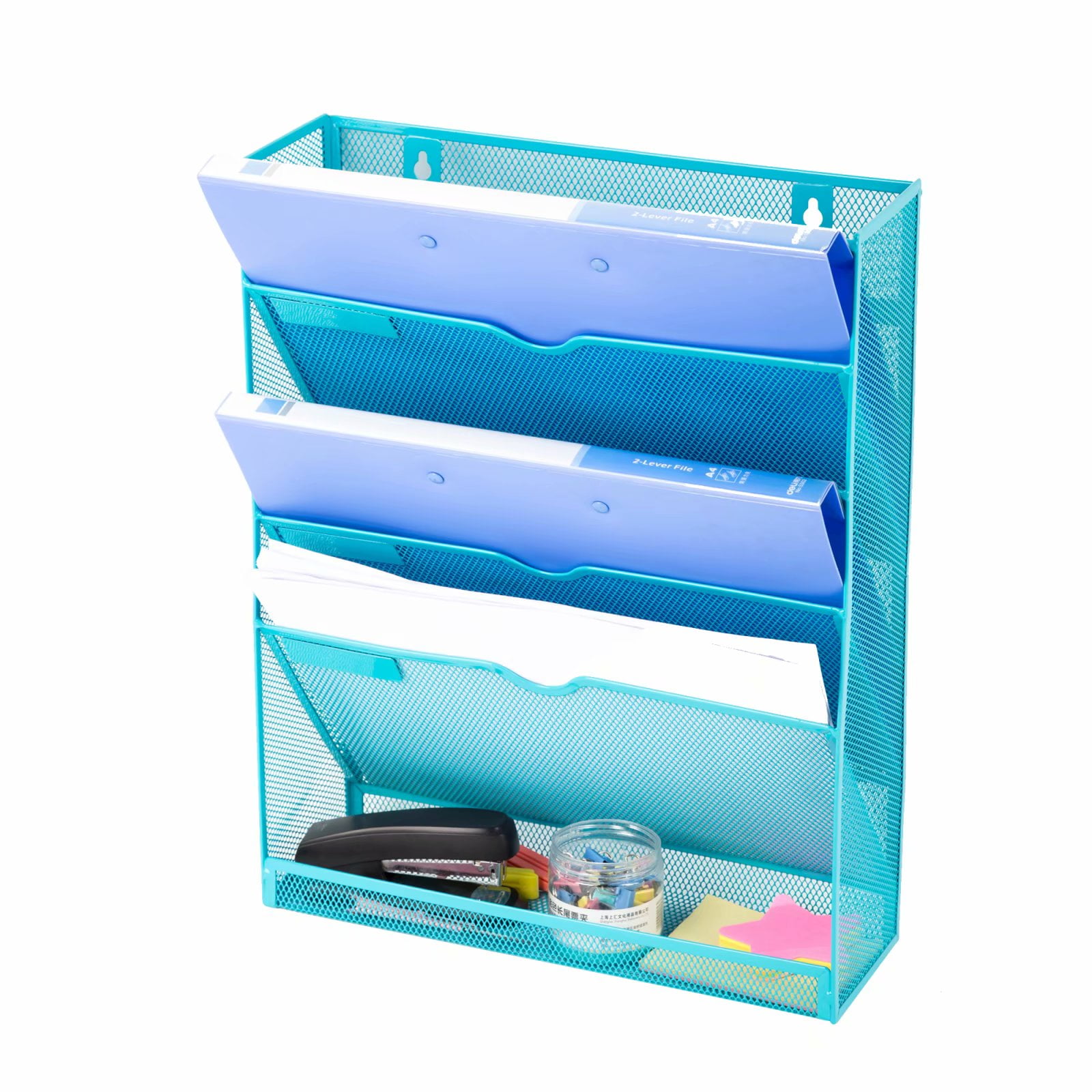 Pro Space File Organizer Holder 5 Pocket Metal Mesh Hanging Folder ...