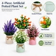 4pcs Artificial Pot Flowers Small Fake Plants Mini Potted Plants for ...