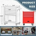 Aukfa Tool Box, 24.5 in Steel Rolling Tool Chest & Cabinet On Wheels ...