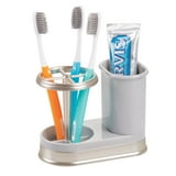 mDesign Bathroom Toothbrush/Toothpaste Dental Storage Organizer - Gray ...