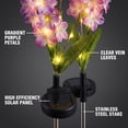 2 Pack Solar Hyacinth Flower Lights Outdoor, Waterproof LED Solar ...