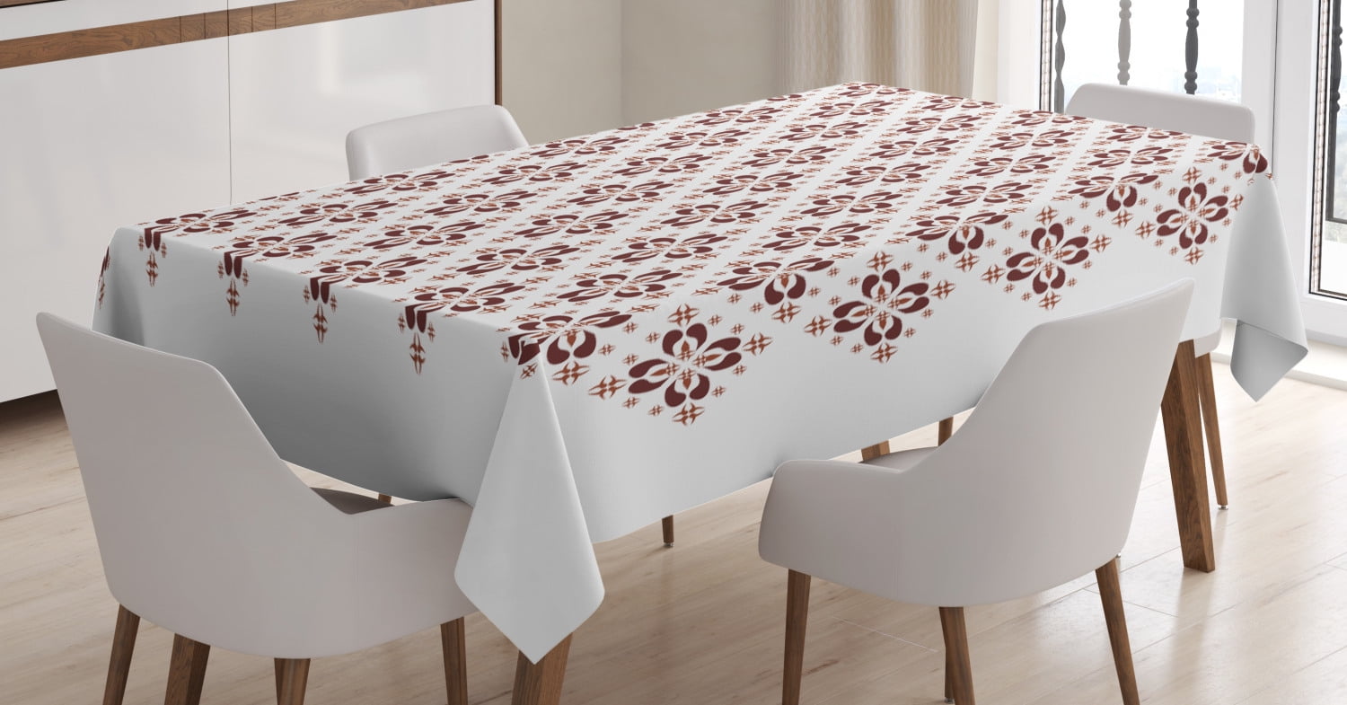Brown and White Tablecloth, Native Cultural Pattern from Indonesia ...