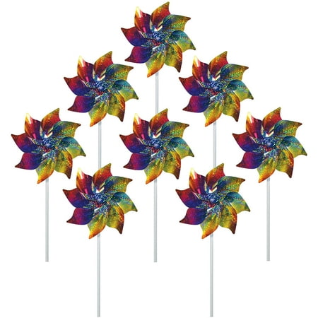 In The Breeze 2868 Sparkling Mylar Pinwheel Decorative Spinner-8 Piece ...