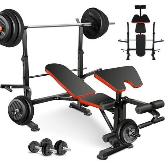 IRONMAN Triathlon X-Class Olympic Weight Bench with Detachable Leg Hold ...