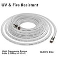 75ft RG6 Coaxial Cable White, 75 ohm TV Cable with F Connector, F81 ...