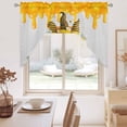 Bee Happy Swag Valance for Windows, Summer Bee Yellow Hats Gnomes Truck ...