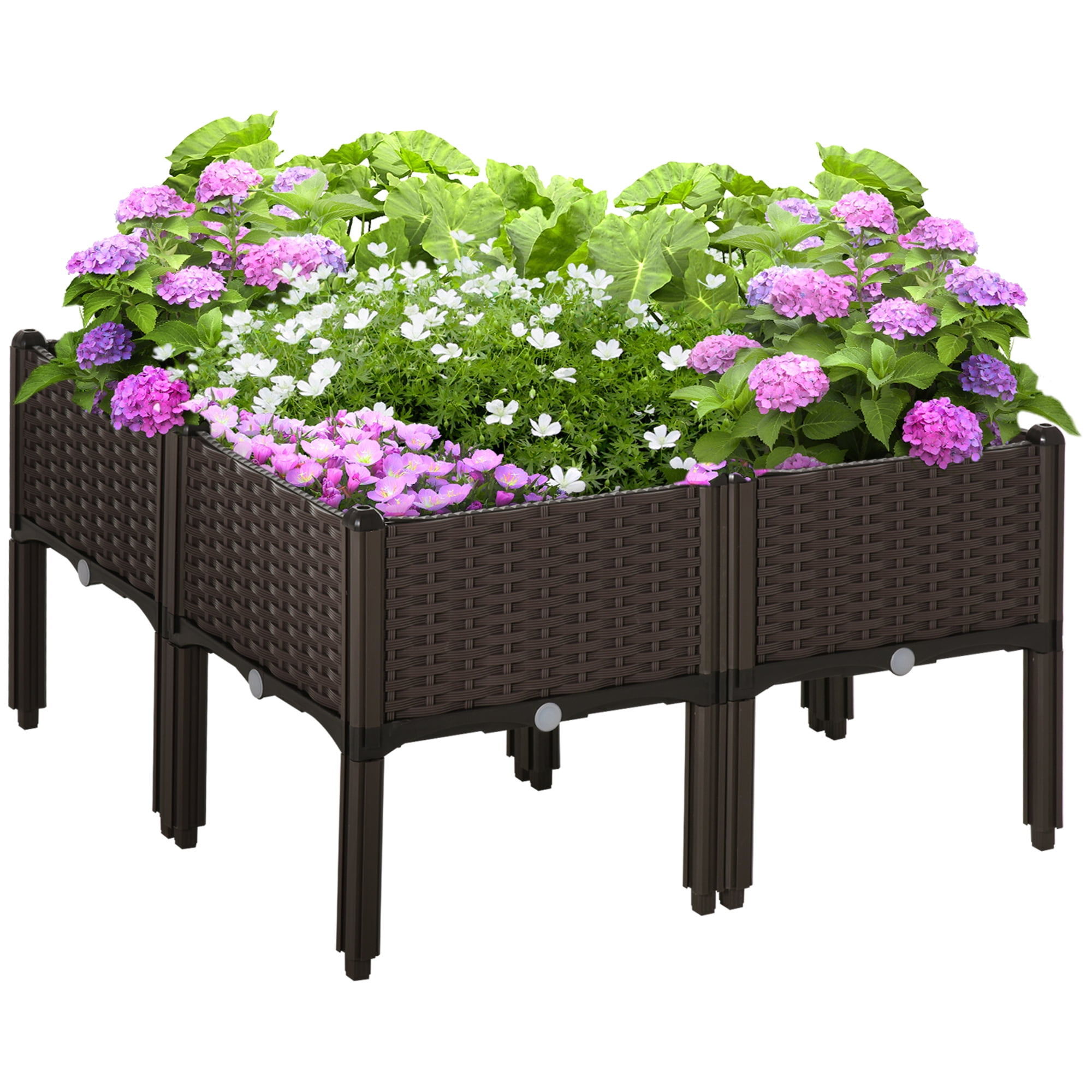Click here for Outsunny 4-Piece Raised Garden Bed Pp Raised Flowe... prices