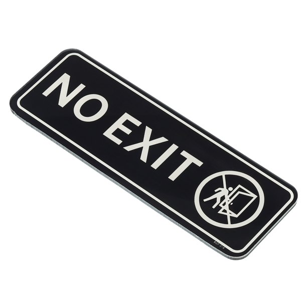 Uxcell No EXIT Sign 9"x3" Self Adhesive Door Sticker Mounting Strips ...