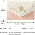 Girls Flower Print Wallet Small Aesthetic Tri-Fold Purse PU Leather ...