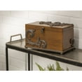GG Wood Box w/Metal on Base Home Decor, 11.25InL x 7InW x 7.25InH ...
