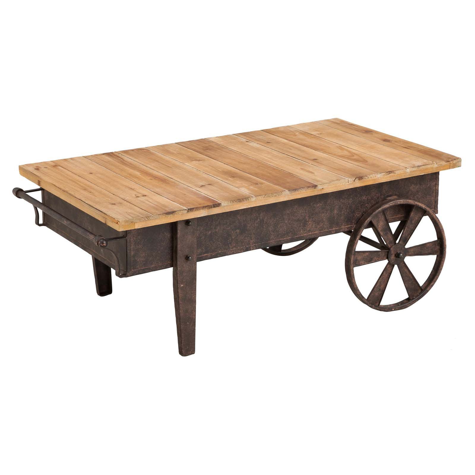 Evergreen Enterprises Vintage Wood Plank and Metal Cart - Walmart.com