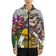 Cartoon Music Gorillaz Teen Sweatshirts Zipper Hoodies Coat Jacket With ...
