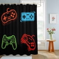 Bathroom Shower Curtain Modern Game Controller on Black Waterproof ...