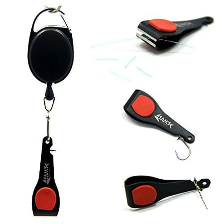 SAMSFX Fishing Clippers Jig Hook Eye Cleaner Tool w/Zinger Retractor ...