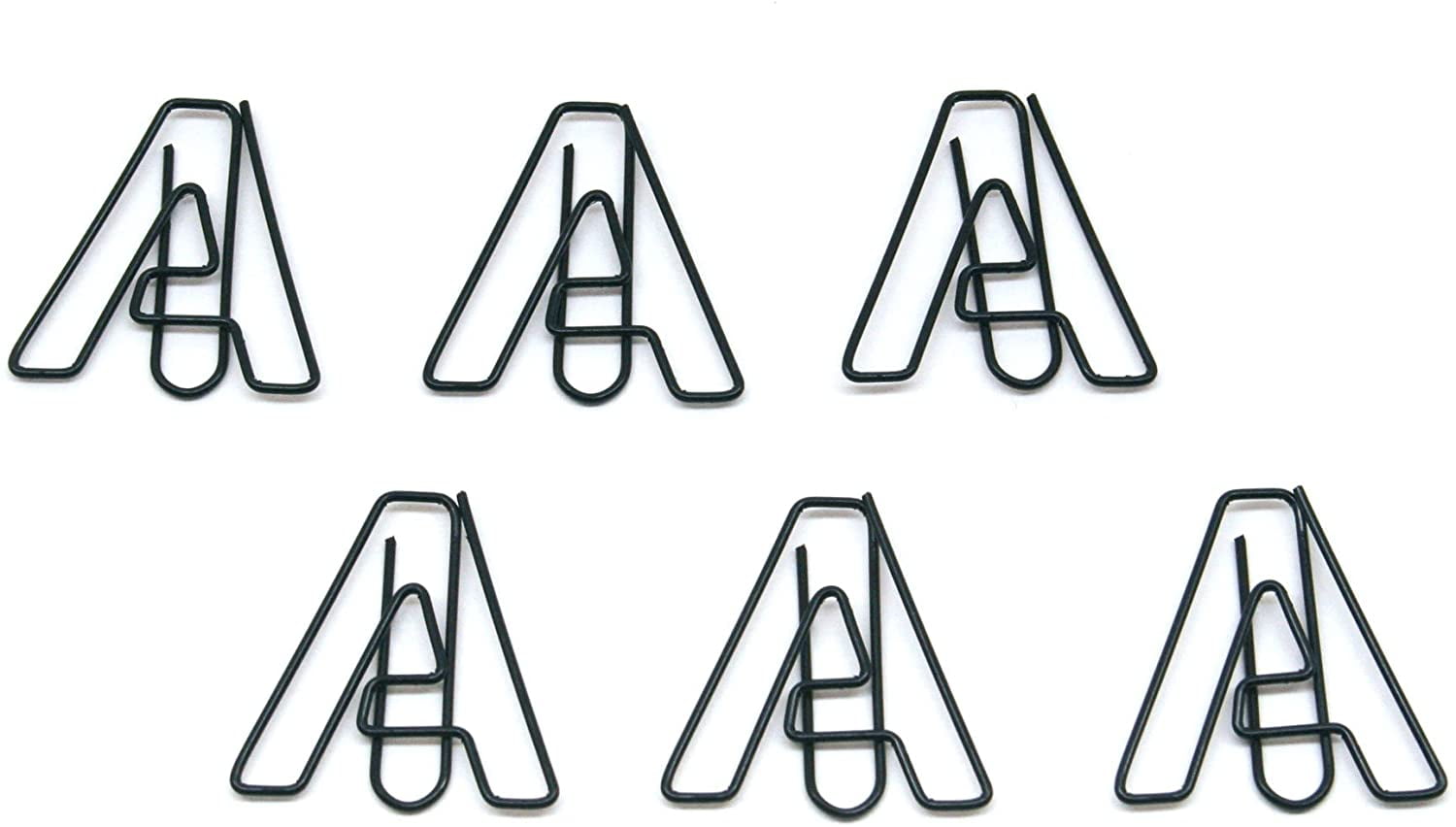 10 Count Black Letter A Shaped Paper Clips, Letter A Lover Cute Gifts ...