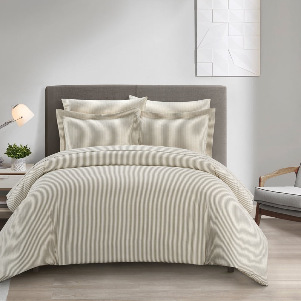 Morgan 3 or 2 Piece Duvet Cover Set Contemporary Two Tone Striped ...