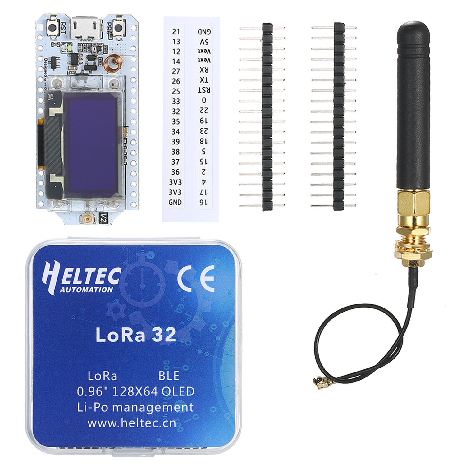 868MHz W-F- Wireless BT Development Board OLED 0.96" Display IOT Module ...