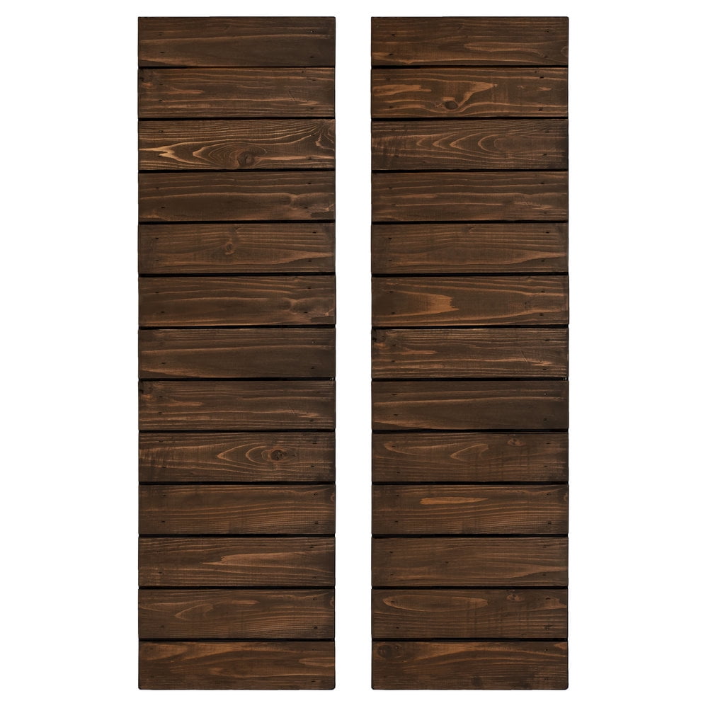 Horizontal Slat Exterior Shutters Pair - Walmart.com