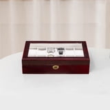 GoDecor Wooden 12 Slots Watch Display Case with Glass Top,Bright ...