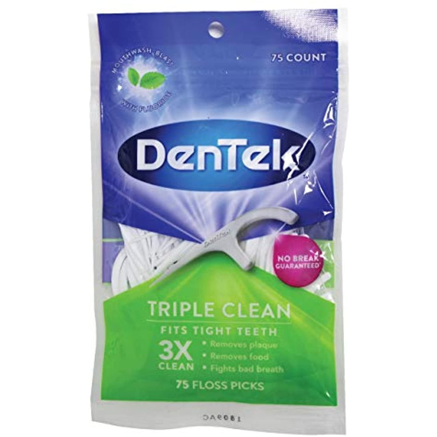 Dentek Triple Clean Floss Picks, Fresh Mint, 75 Ct. - Walmart.com