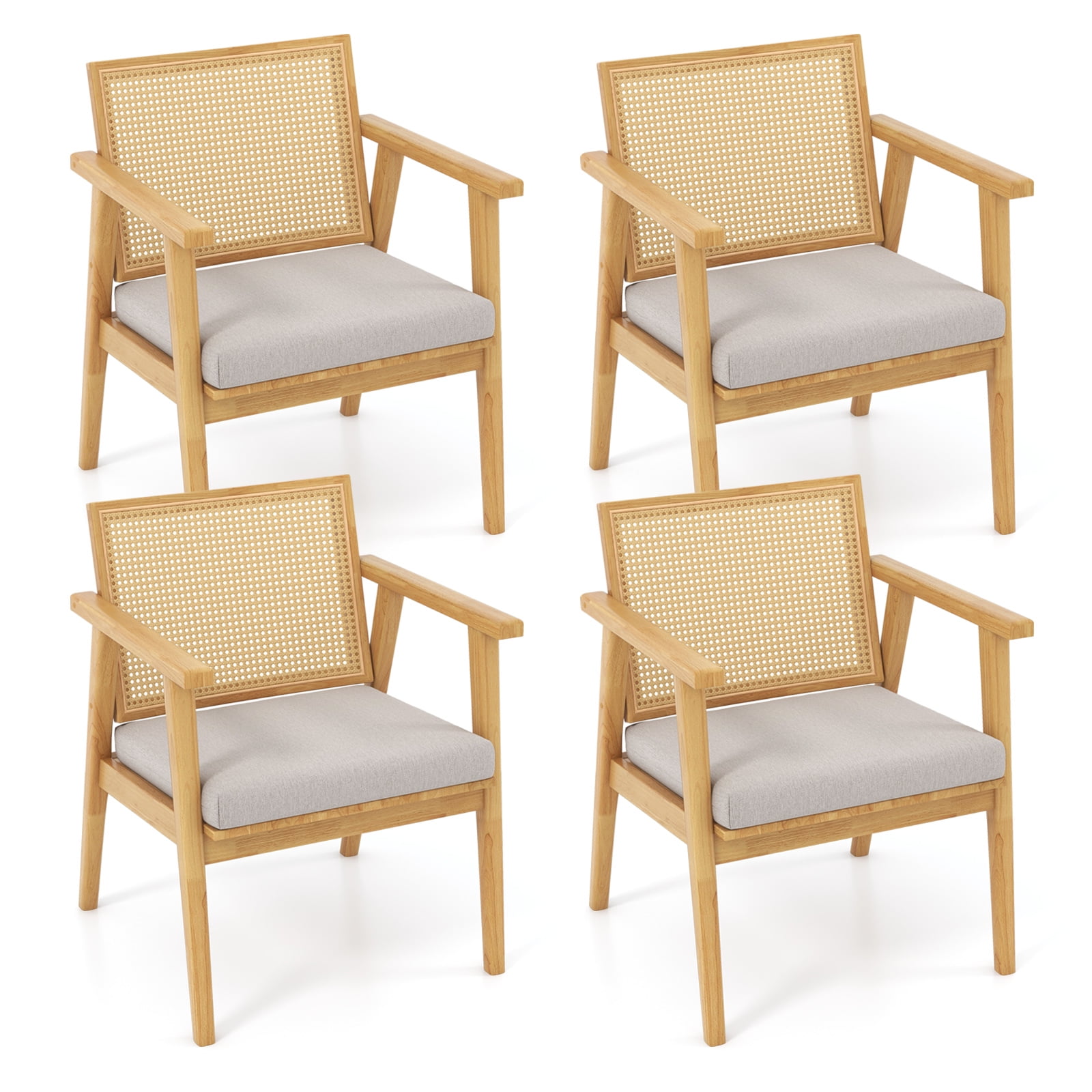 Click here for Patiojoy Topbuy Set Of 4 Dining Chairs Rubber Wood... prices