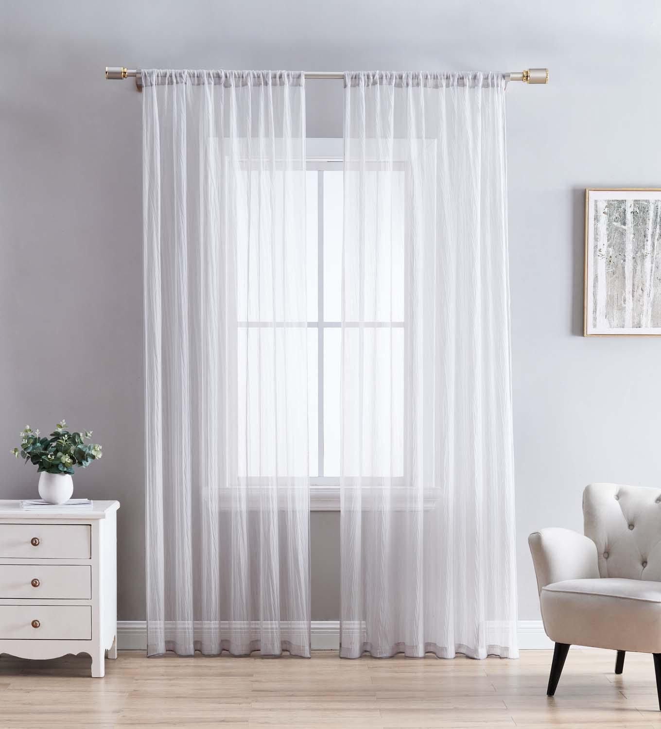 Crinkle Sheer Rod Pocket Curtains – 2 pack, Crinkled Texture - Walmart.ca