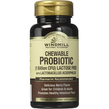 Windmill Chewables Probiotic Lactose Free Tablets, Berry 100 ea ...
