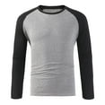 WXLWZYWL Prime Day Deals Mens Raglan Long Sleeve Tshirt Round Neck ...