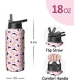 18oz Pink Panda Water Bottle with Handle and Flip Straw, Sports ...