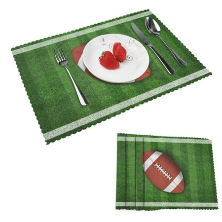 DouZhe Polyester Placemats Set of 4, American Football Field Pattern ...