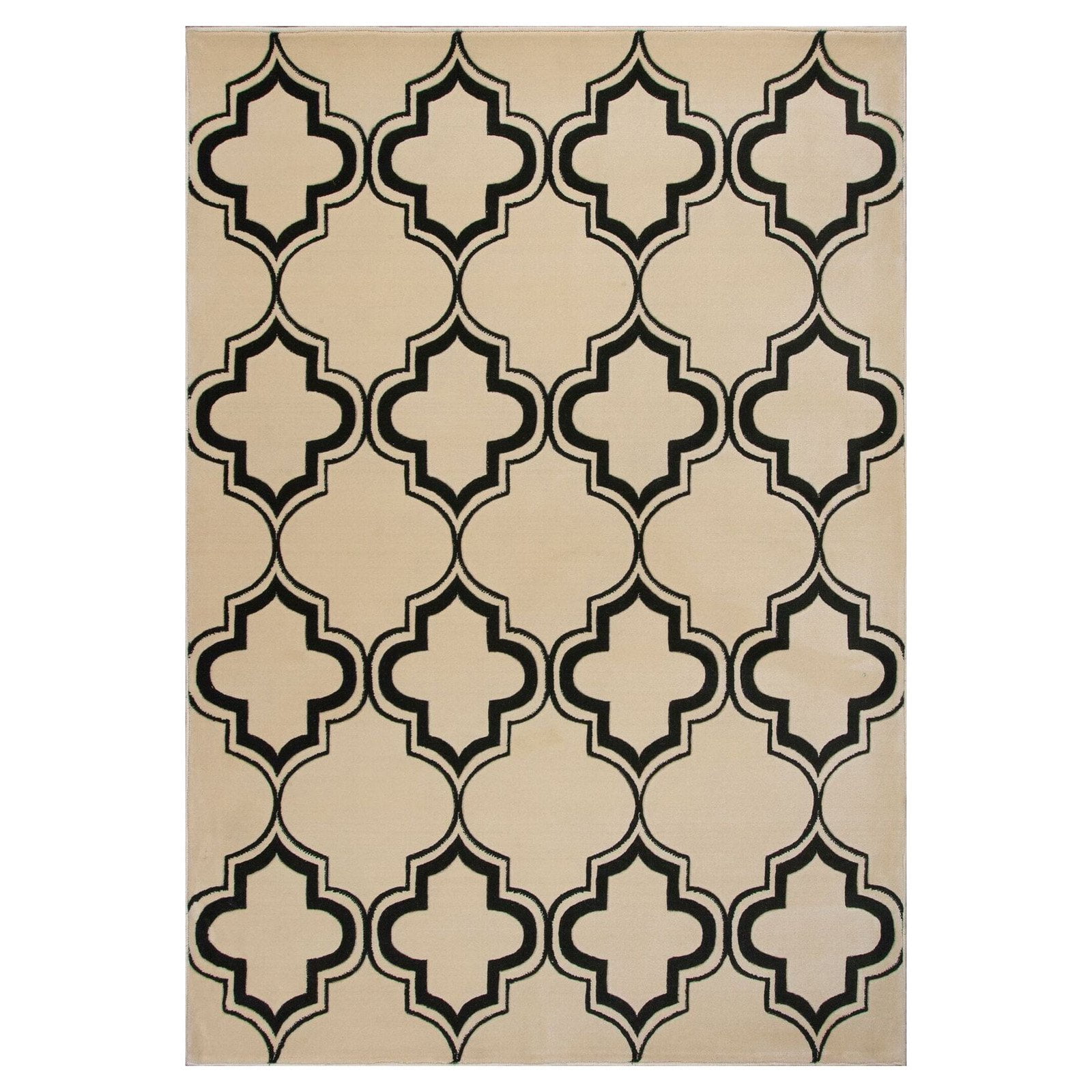 KAS Oriental Rugs Corinthian 5370 Ivory/Black Arabesque Area Rug ...