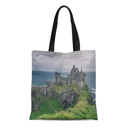 HATIART Canvas Tote Bag Dunluce Medieval Castle Sea Coast Ireland ...