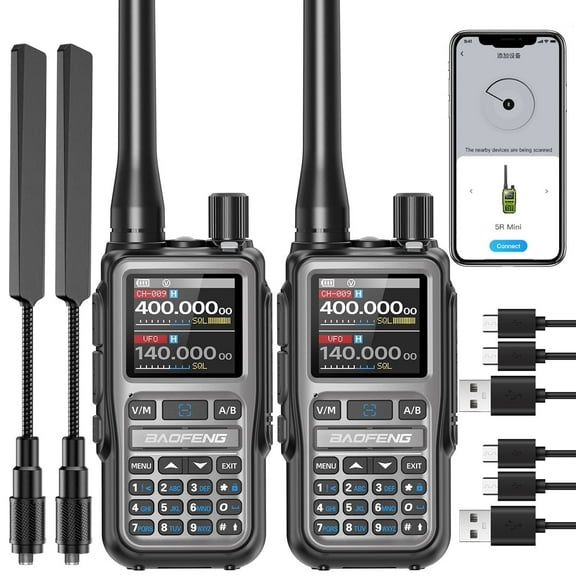 Baofeng UV-5R Ham Radio Handheld Rechargeable Two Way Radios Long Range ...