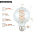 Better Homes & Gardens LED Bulb 5-Watt E26 Dimmable G25 Vintage Style 2 ...