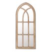 DecMode 36" x 44" Cream Window Pane Inspired Wall Mirror with Arched ...
