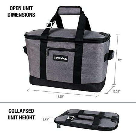 CleverMade Collapsible Cooler Bag: Insulated Leakproof 50 Can Soft ...