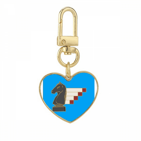 Knight Chess Pieces Cheval Horse Gold Heart Keychain Metal Keyring ...