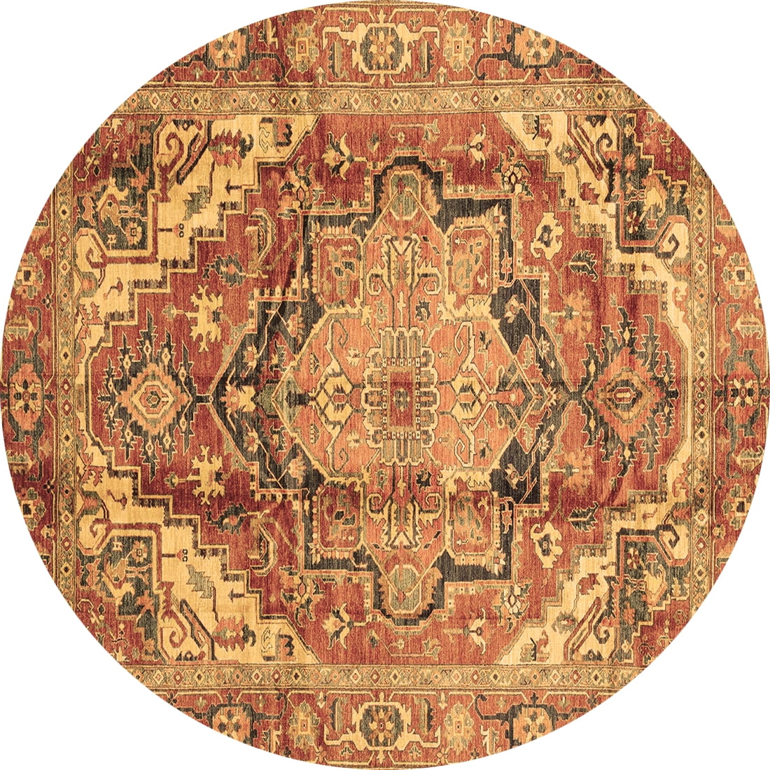 Ahgly Company Indoor Round Persian Brown Traditional Area Rugs, 4 ...