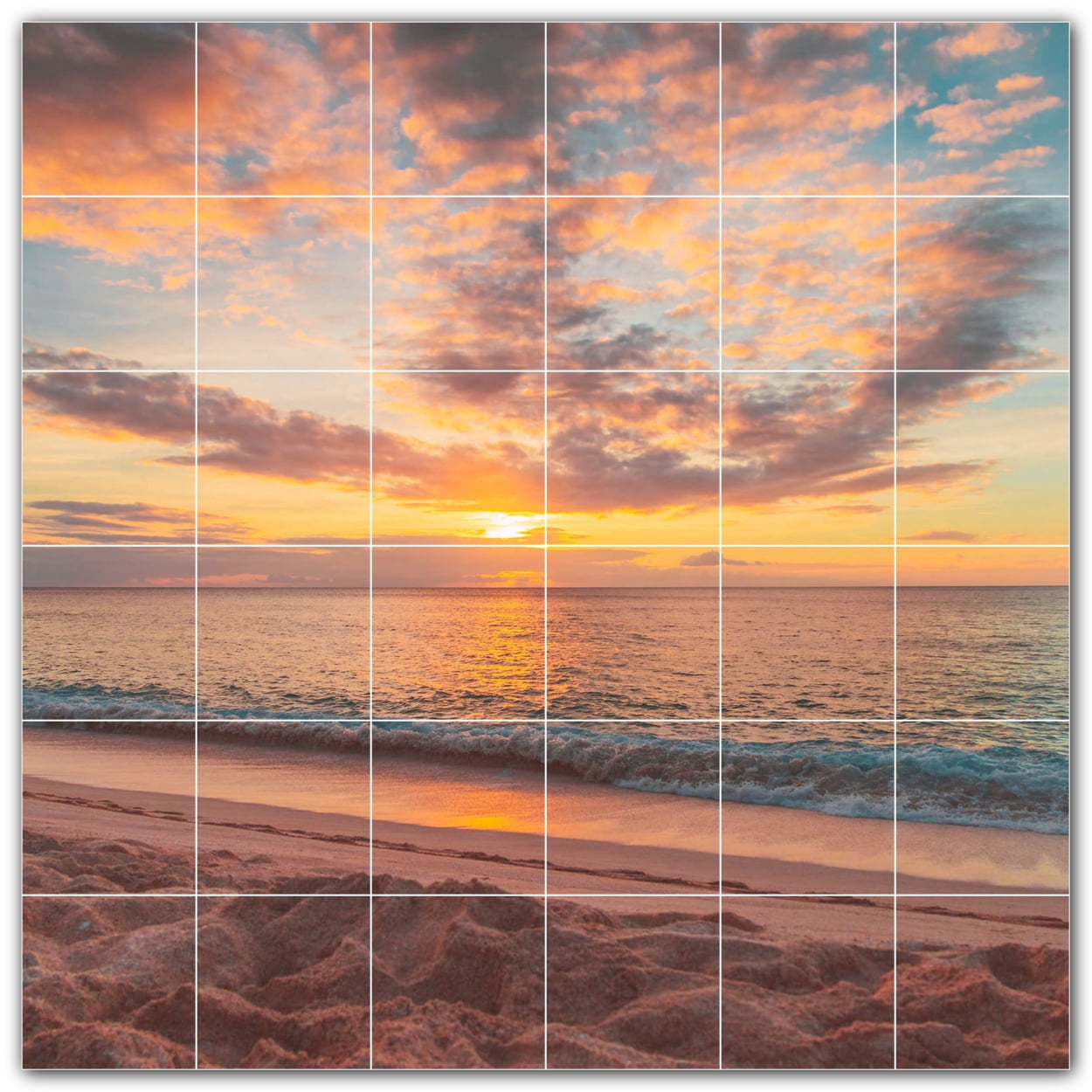 Picture-Tiles.com: Sunset Ceramic Tile Wall Mural WAL500983-66XL. 72"W ...